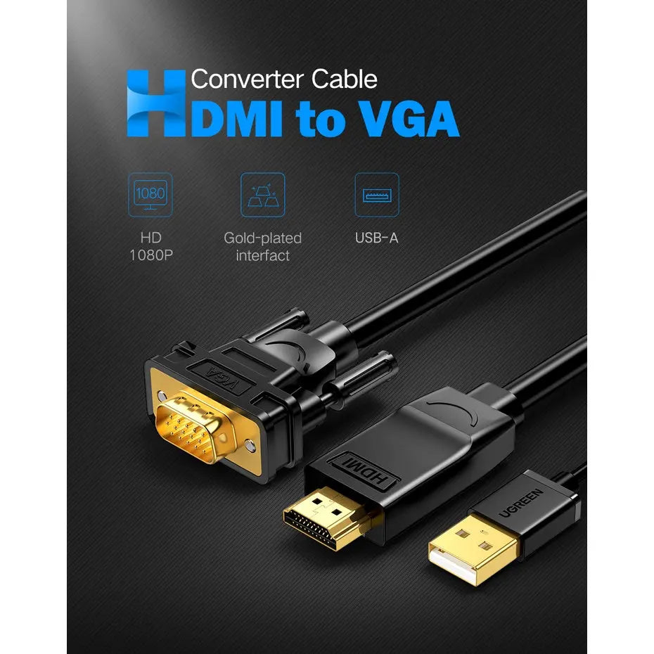 UGREEN HDMI to VGA Converter Cable (1.5M ) - TECH VERGE